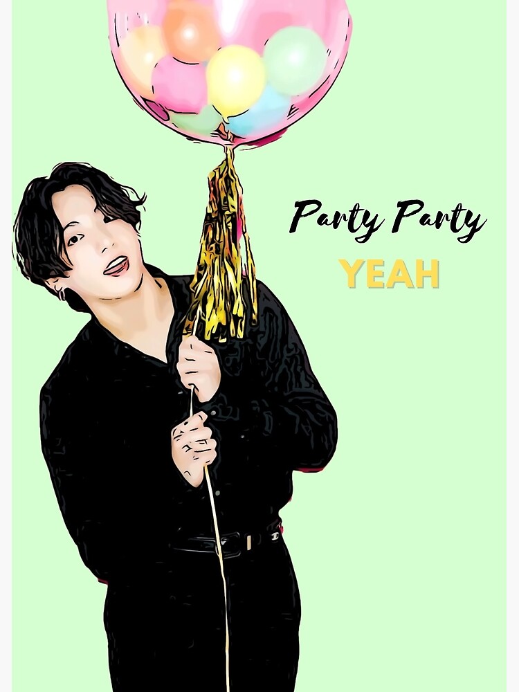 "Jungkook | Party Party Yeah | Birthday Card | Greeting Card | Jungkook ...