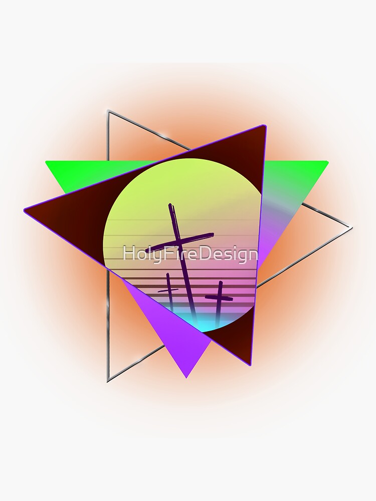 "Holy Trinity Retro Christian" Sticker for Sale by HolyFireDesign ...