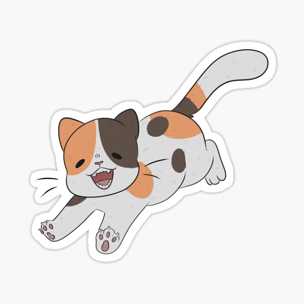 "Happy Calico Cat Sticker" Sticker for Sale by SSp1rit | Redbubble
