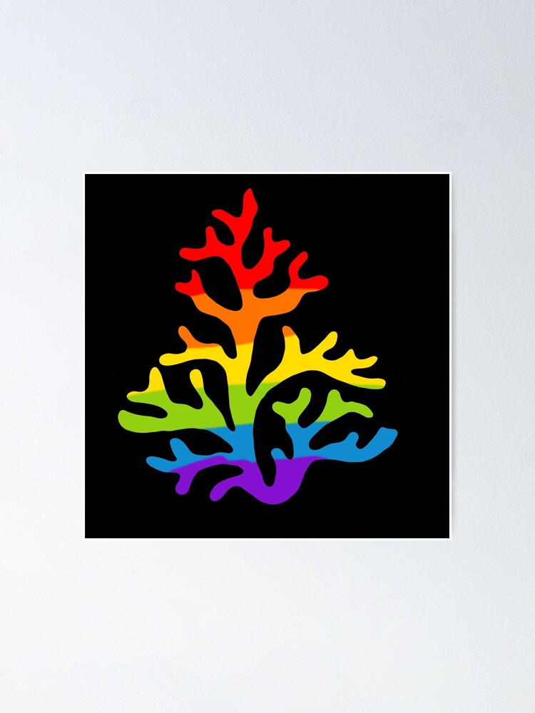"Rainbow Coral black background " Poster for Sale by AncientDreamer ...