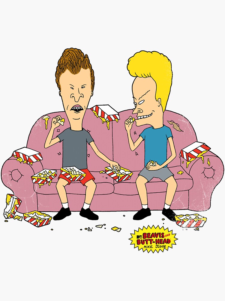 "Beavis And Butt-Head Nachos On The Couch" Sticker for Sale by ...