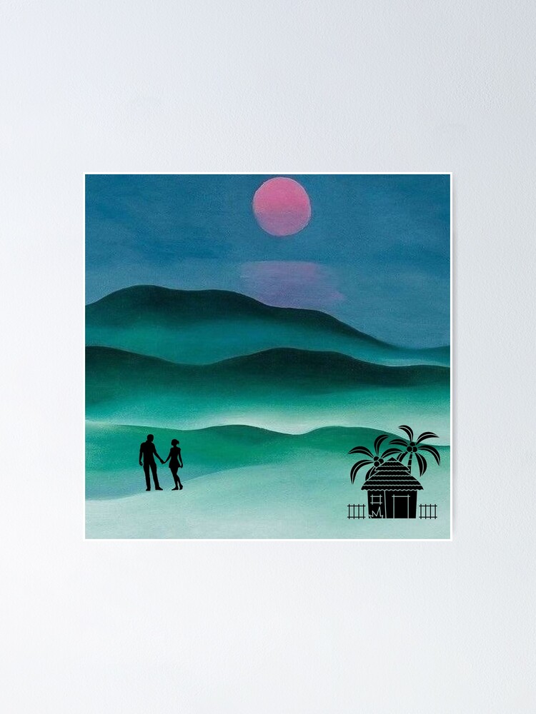 "Georgia Okeeffe pink moon over water " Poster for Sale by falak543 ...