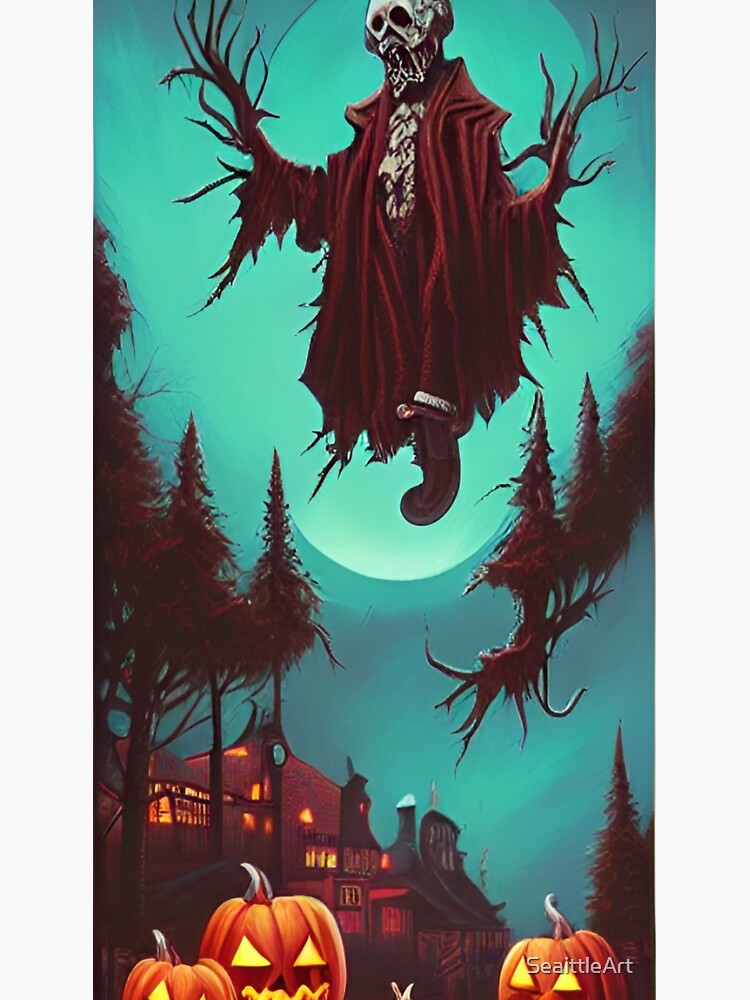 "Scary Floating Halloween Figure." Sticker for Sale by SeaittleArt ...