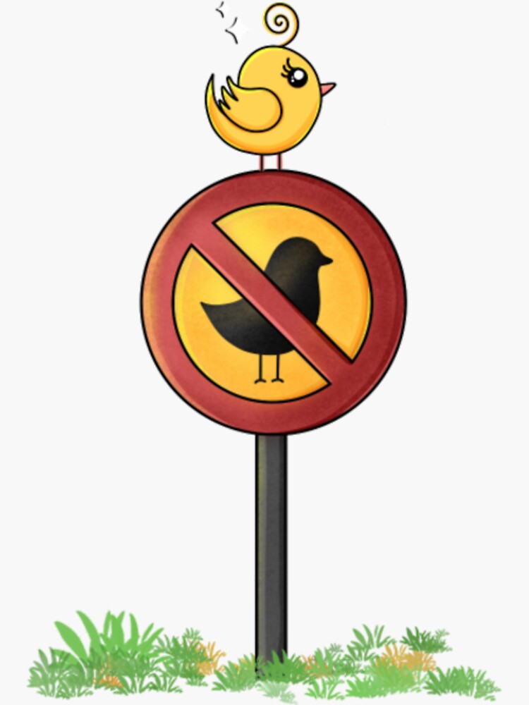 "No Birds Allowed" Sticker for Sale by GumBak | Redbubble