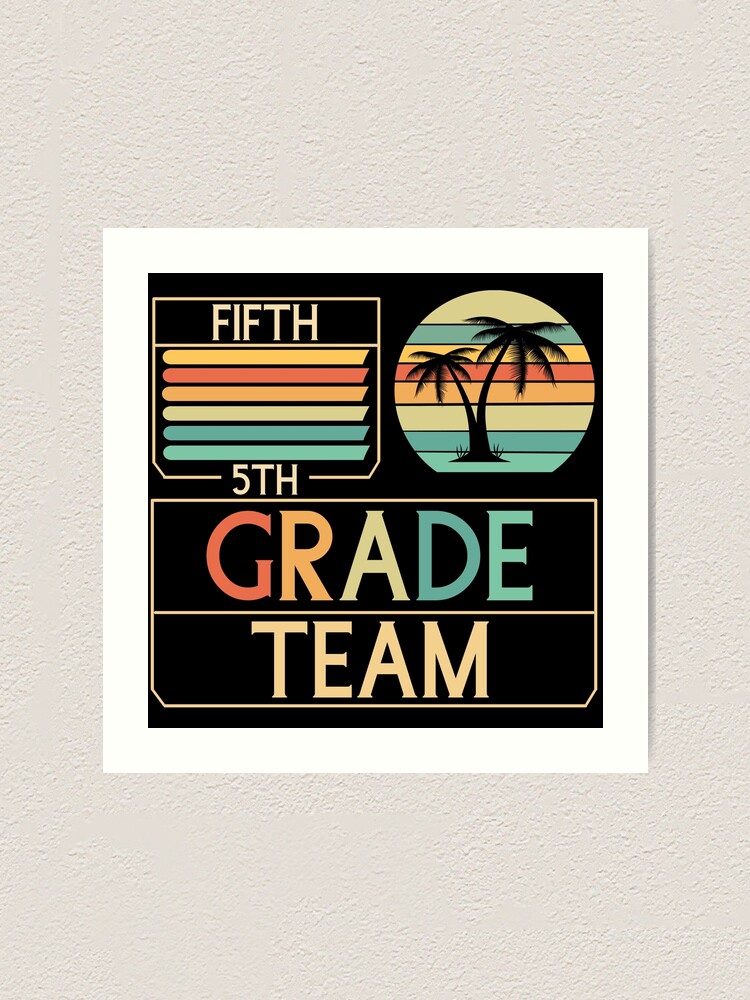 "5th Grade Team Retro Groovy Teacher Happy Fifth Day Of School " Art ...