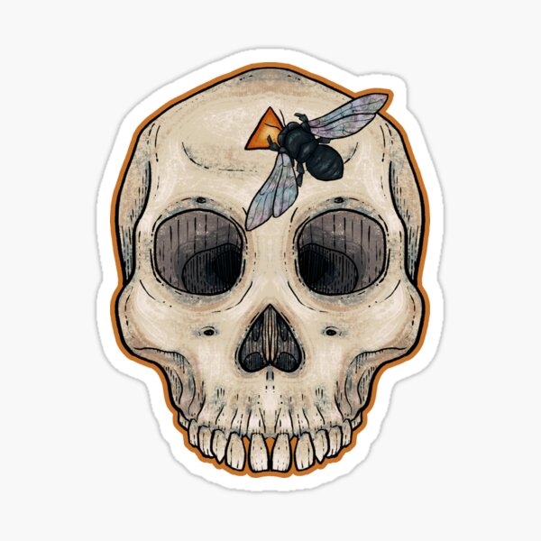 "Ember - Skull with Carpenter Bee" Sticker for Sale by Alcatote | Redbubble