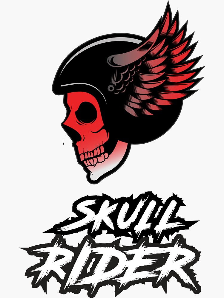 "Skull Rider bike rider " Sticker for Sale by sufi989 | Redbubble
