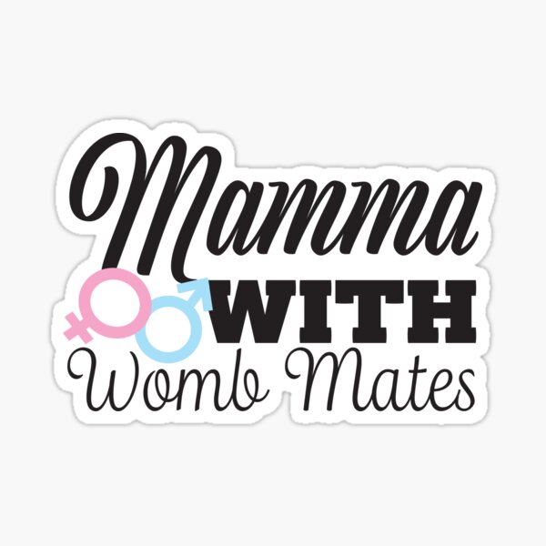 "Mamma with Womb Mates Boy and Girl" Sticker for Sale by ...