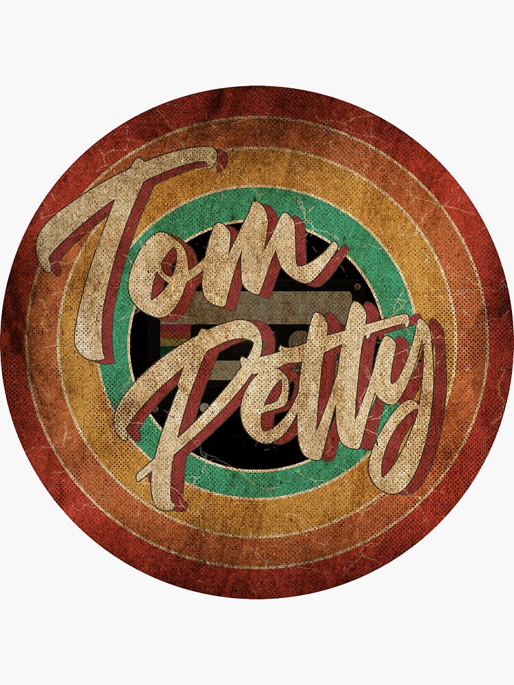 "Tom Petty Vintage Circle Art" Sticker for Sale by winsolusion | Redbubble