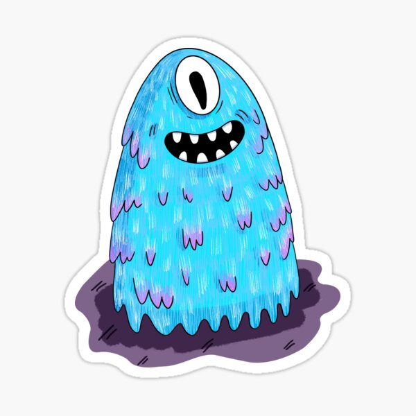 "Cheerful fluffy alien of blue color. " Sticker for Sale by zinziberart ...