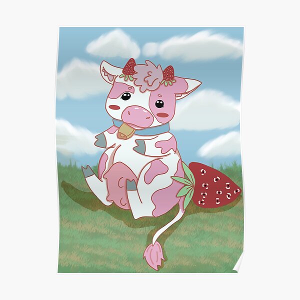 "Strawberry cow" Poster for Sale by FrogSystem | Redbubble