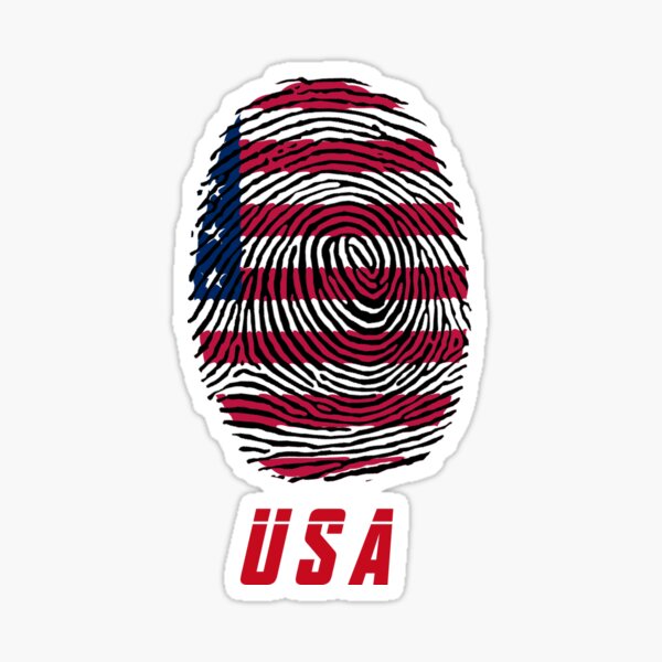 " USA fingerprint " Sticker for Sale by aws88asoly | Redbubble