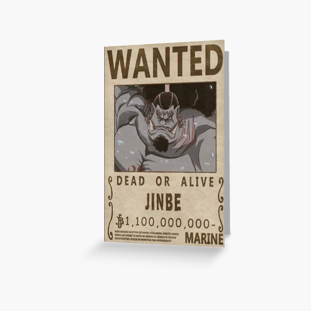 "jinbe's New Wanted, jinbe one piece new wanted poster " Greeting Card ...
