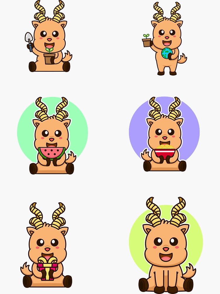 "adorable goat sticker pack" Sticker for Sale by Zakaria-4 | Redbubble
