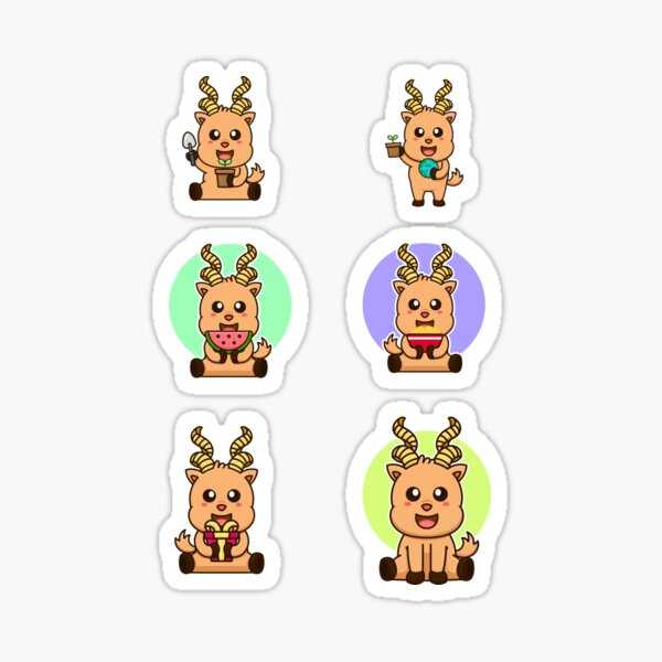 "adorable goat sticker pack" Sticker for Sale by Zakaria-4 | Redbubble