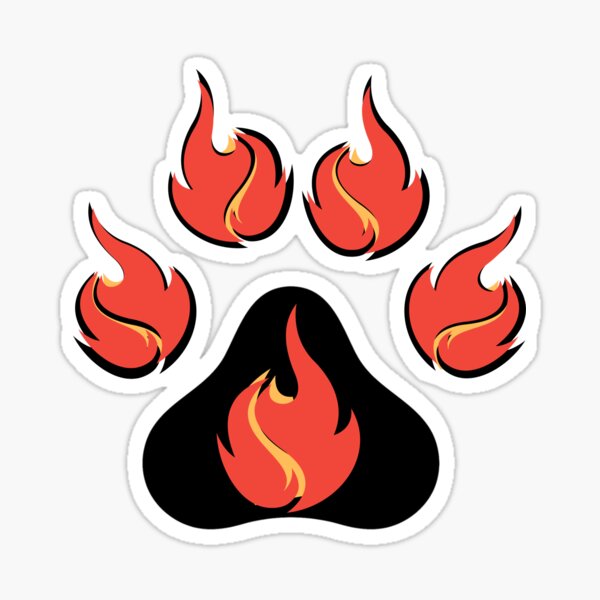 "Fire Paw Flames Dog" Sticker for Sale by Malroa | Redbubble