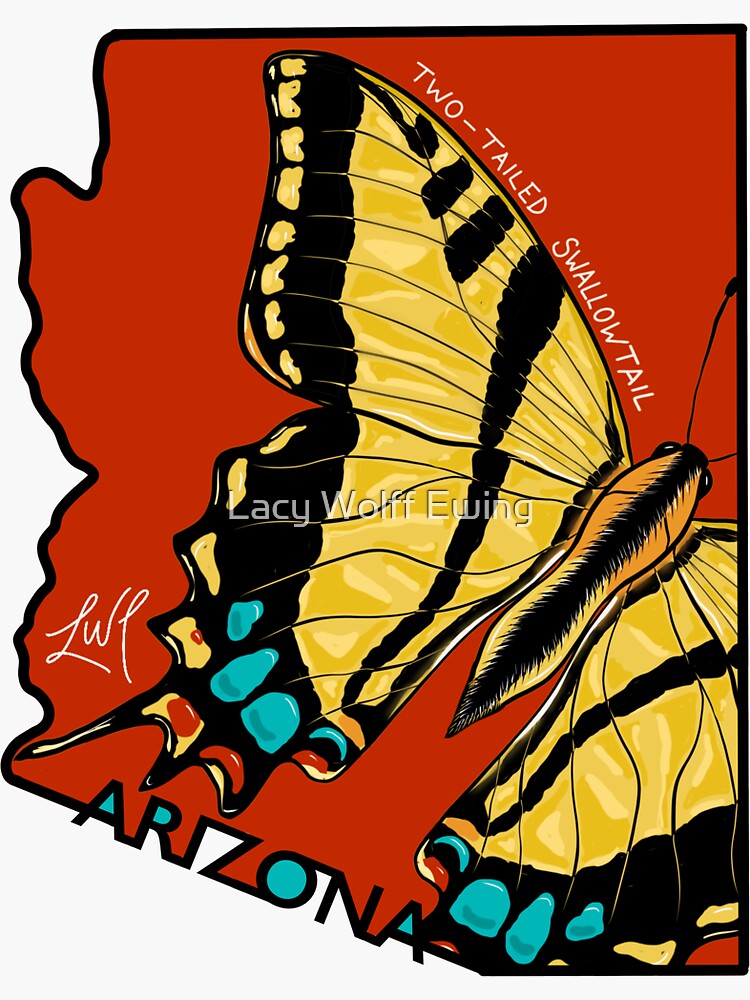 "Arizona State Butterfly - The Two-Tailed Swallowtail" Sticker for Sale ...