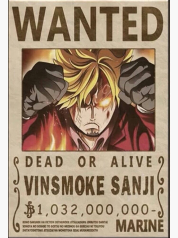 "sanji's New Wanted, vinsmok one piece new wanted poster " Art Print ...