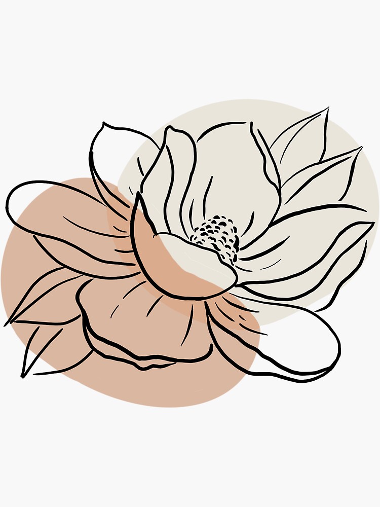 "Boho aesthetic sticker boho nude flower " Sticker for Sale by briboykin02 | Redbubble