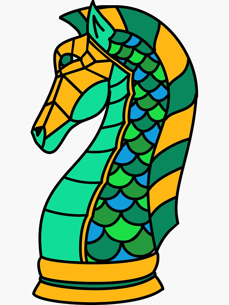 "Aquatic Chess Knight" Sticker for Sale by Minervalus-Art | Redbubble