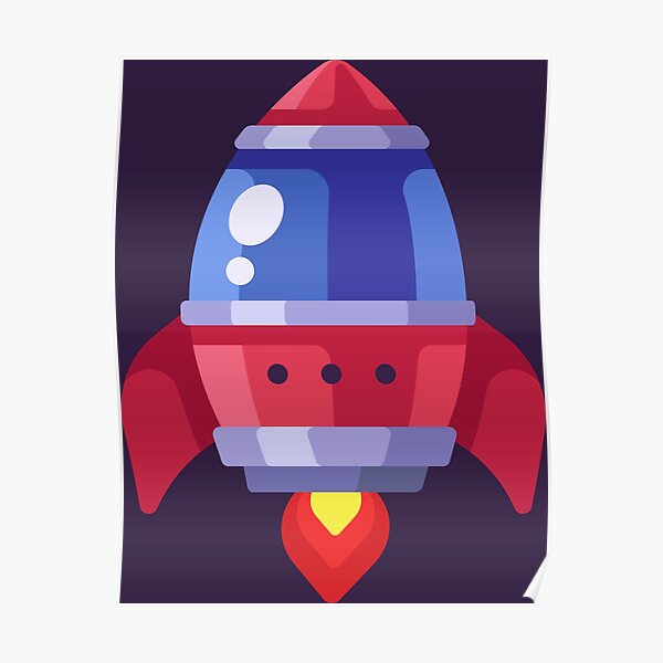 "Red rocket vector illustration" Poster for Sale by Light-Lenser ...