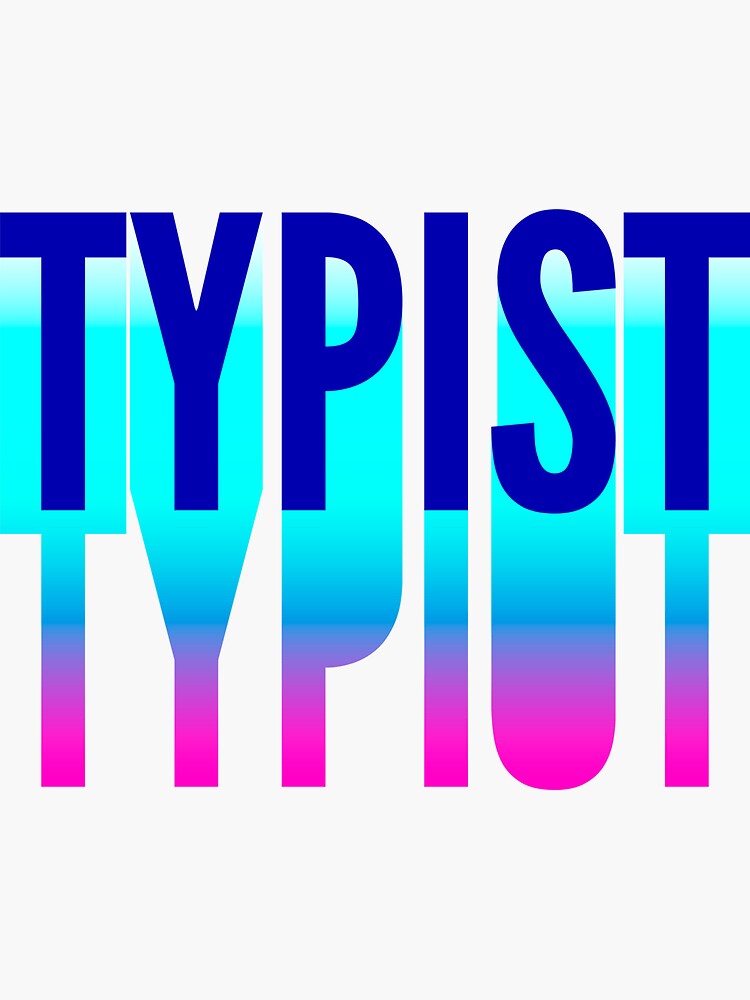 "Typist With Long Gradient Shadow" Sticker for Sale by SVPOD | Redbubble