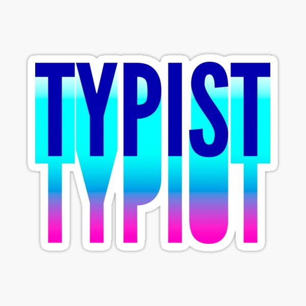"Typist With Long Gradient Shadow" Sticker for Sale by SVPOD | Redbubble