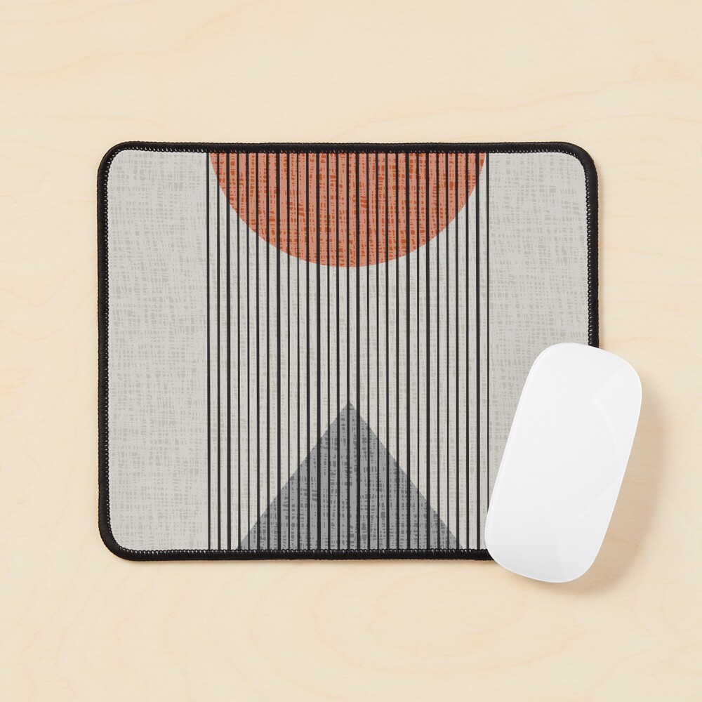 "Geometric Sun and Pyramid Minimalist Composition 222" Art Print for ...