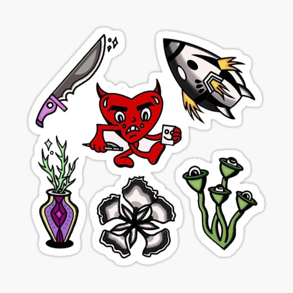 "Tattoo Flash Sheets" Sticker for Sale by SamirElh77 | Redbubble