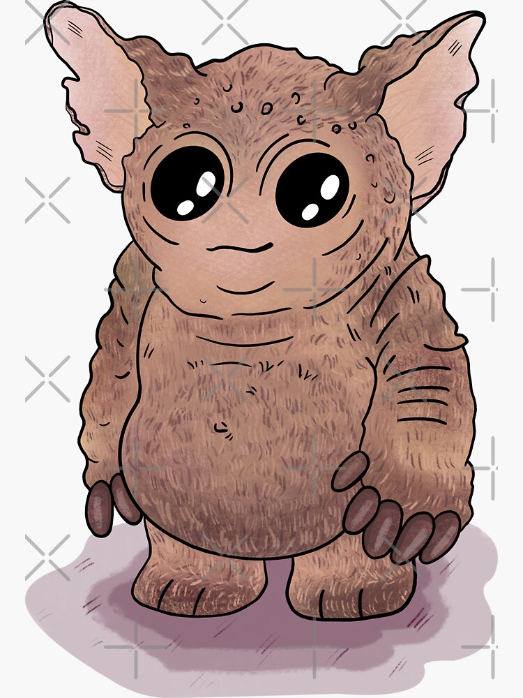 "Cute fluffy alien with big eyes and ears." Sticker for Sale by ...