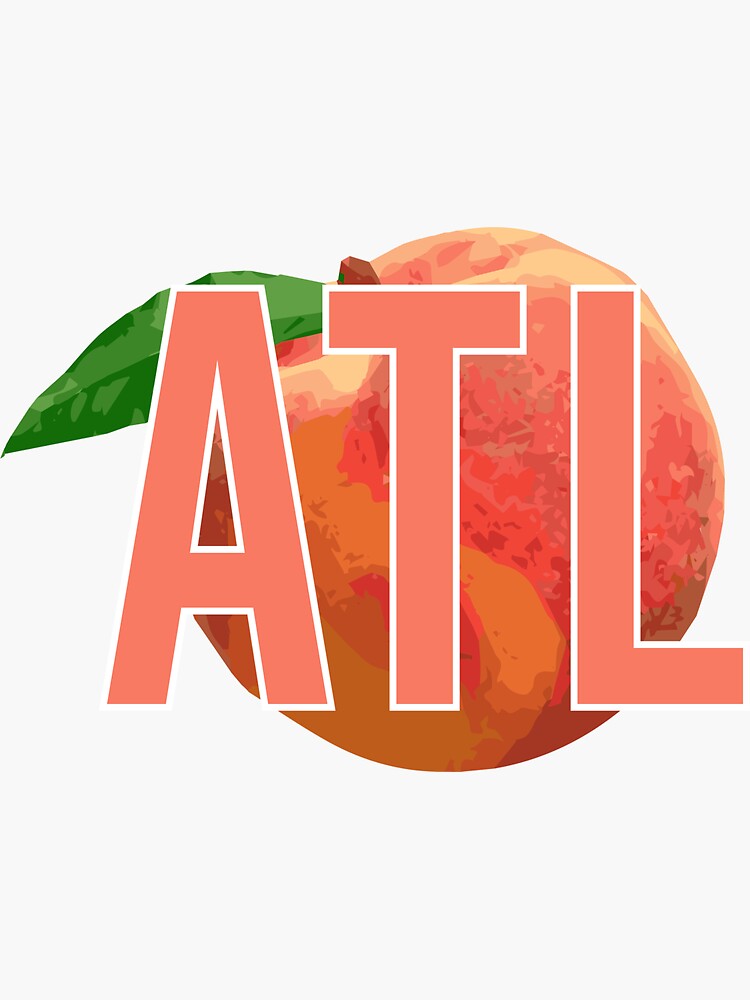 "atl peach" Sticker for Sale by cgidesign | Redbubble