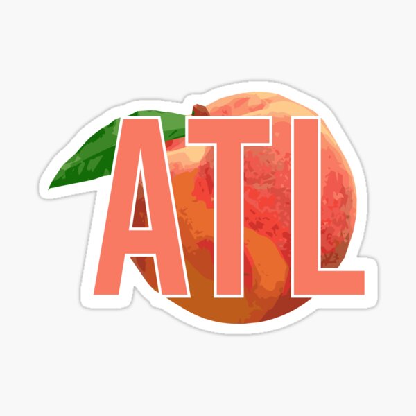 "atl peach" Sticker for Sale by cgidesign | Redbubble