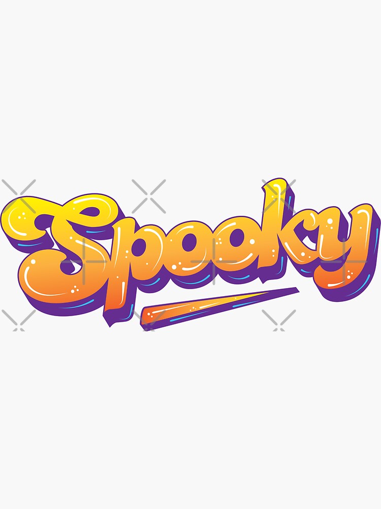 Spooky Bubble Letters Sticker For Sale By Kedas Redbubble