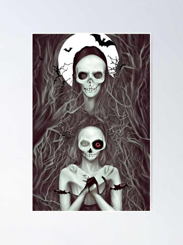 "Scary Horror Zombie Skeleton Demons" Poster for Sale by Art-of-AI ...