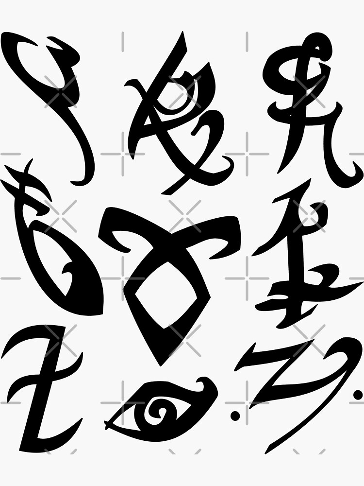 "Shadowhunters, Shadowhunters Runes, Mortal Instruments" Sticker for ...