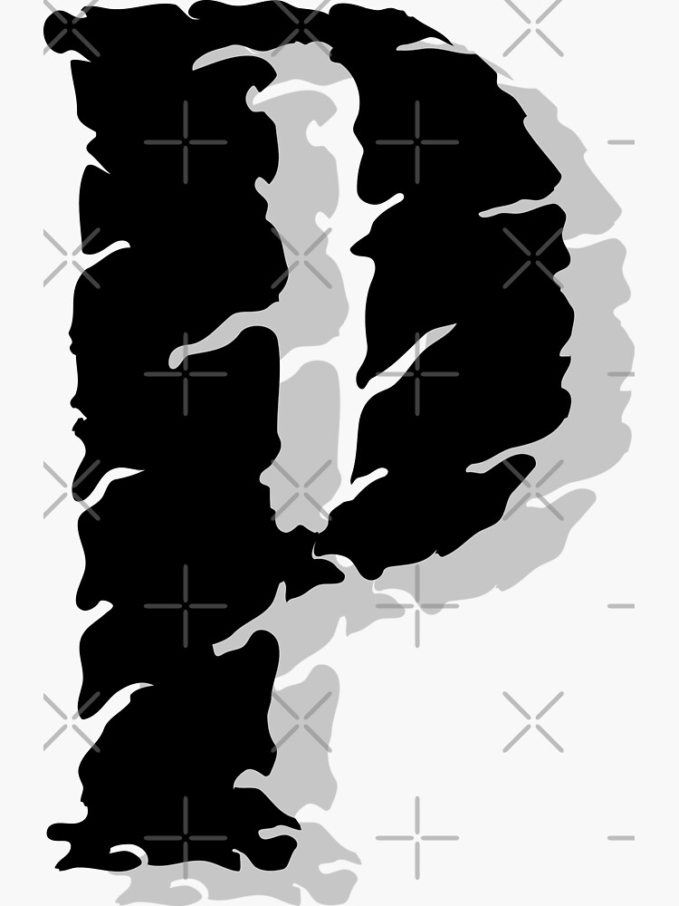 "Stylish Letter P rusty black paint splash dirty shade alphabet letters ...