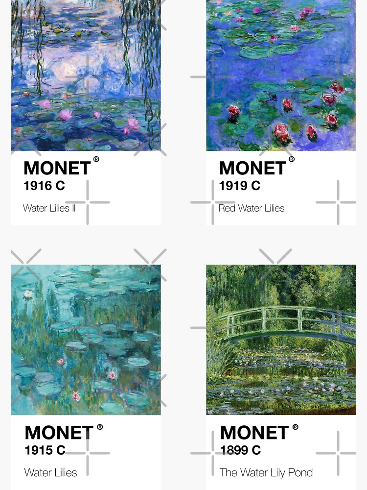 "monet pantone sticker pack 3 water lilies" Sticker for Sale by ...