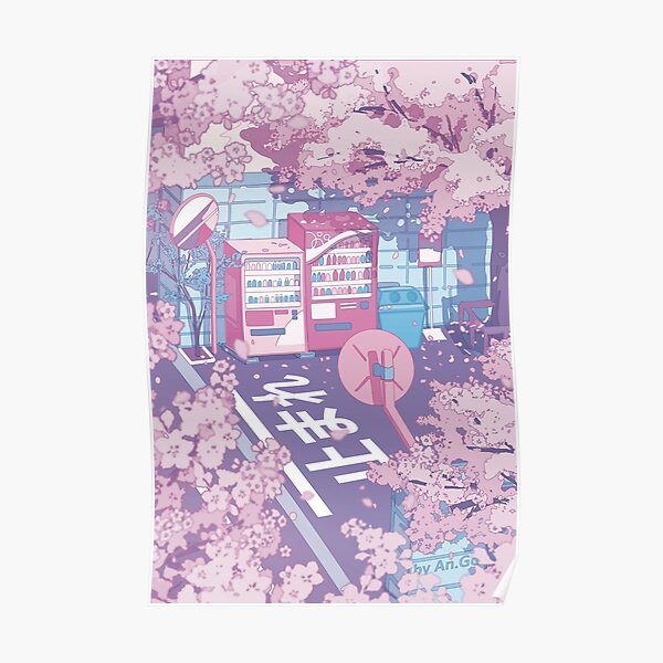 "A beautiful aesthetic Tokyo street and the pink sakura tree blossom ...