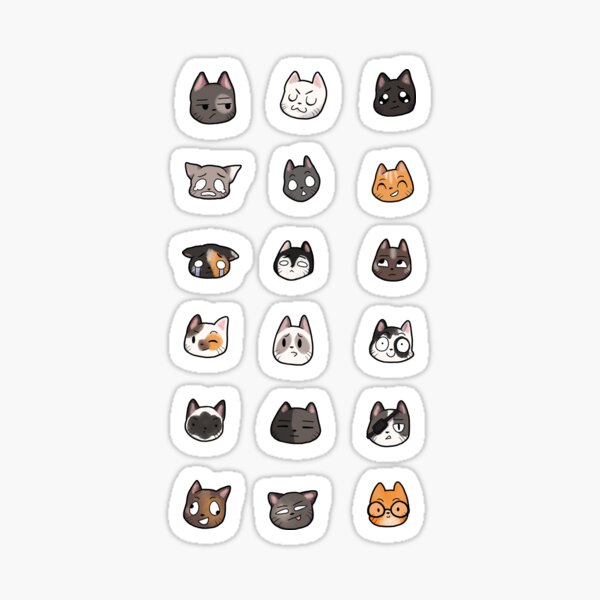 "18 Emotional Cats" Sticker for Sale by SydneyMaeBee | Redbubble