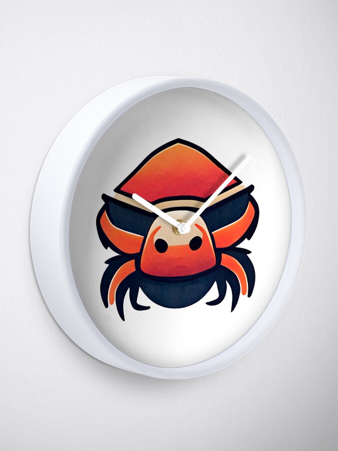 "Mr. Snippy the Hermit Crab" Clock for Sale by devath | Redbubble
