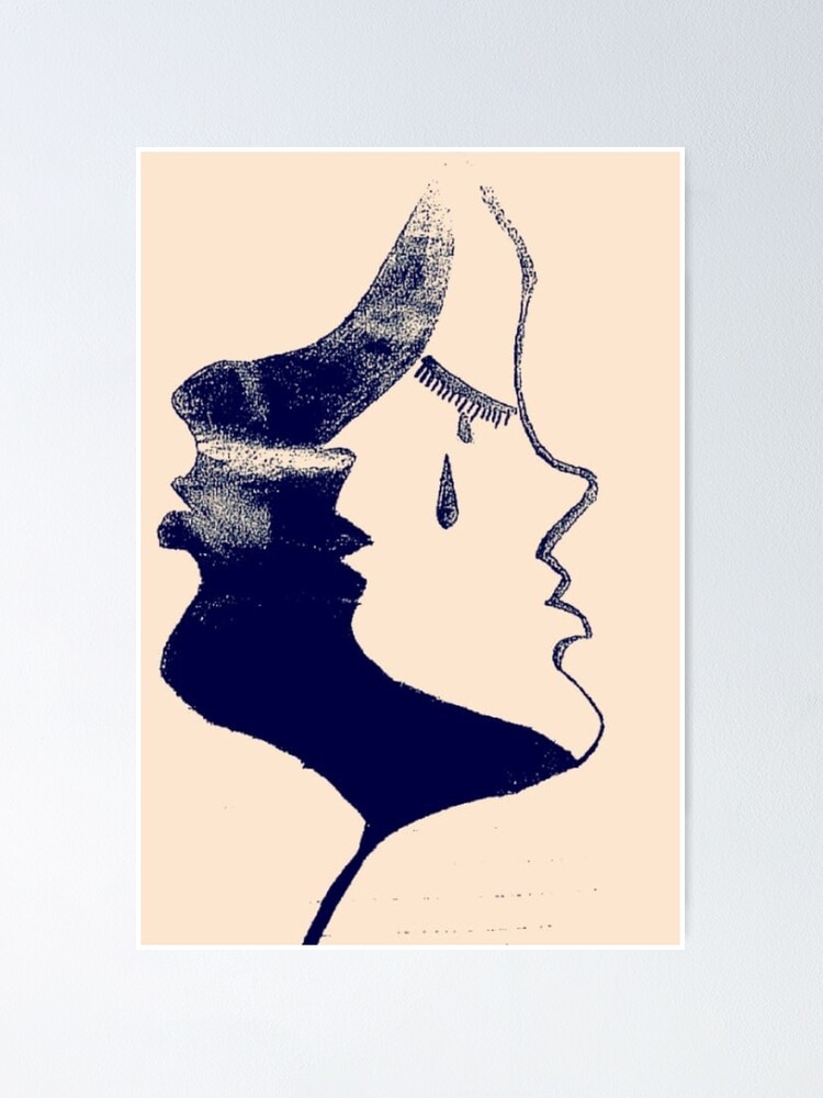 "Unframed Abstract Face Print Wall Painting" Poster for Sale by ...