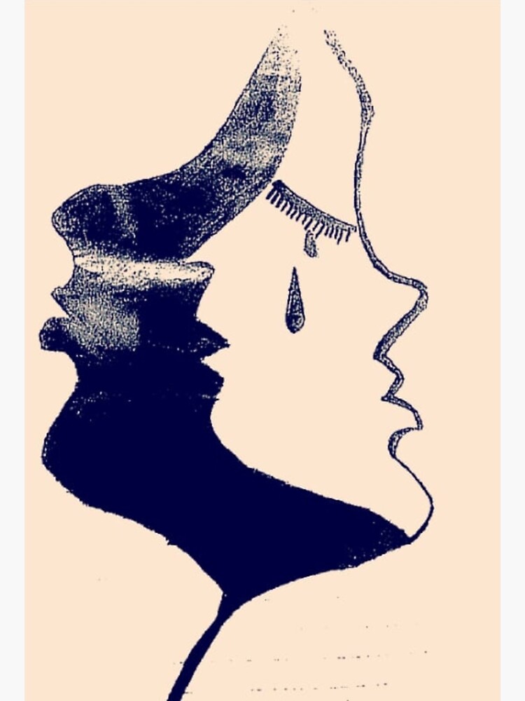 "Unframed Abstract Face Print Wall Painting" Sticker for Sale by ...