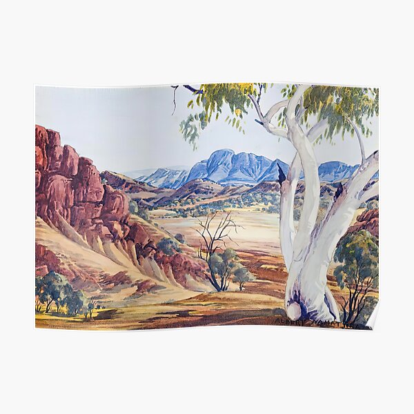 "Central Australian Landscape 1953" Poster for Sale by CameronArchie ...