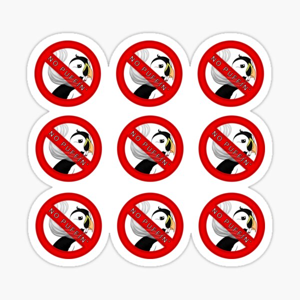 "No Puffin' Bundle Pack" Sticker for Sale by NicholiCosplay | Redbubble