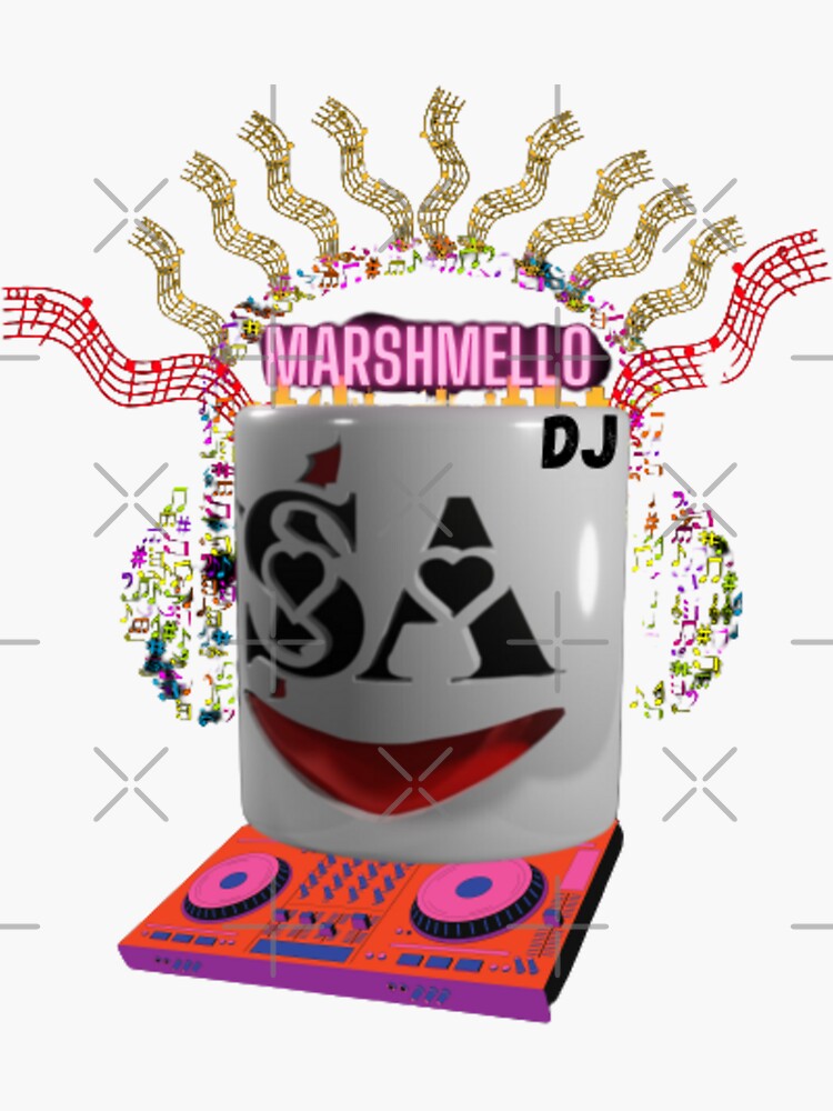 "marshmallow DJ Happy" Sticker for Sale by Familiasa | Redbubble