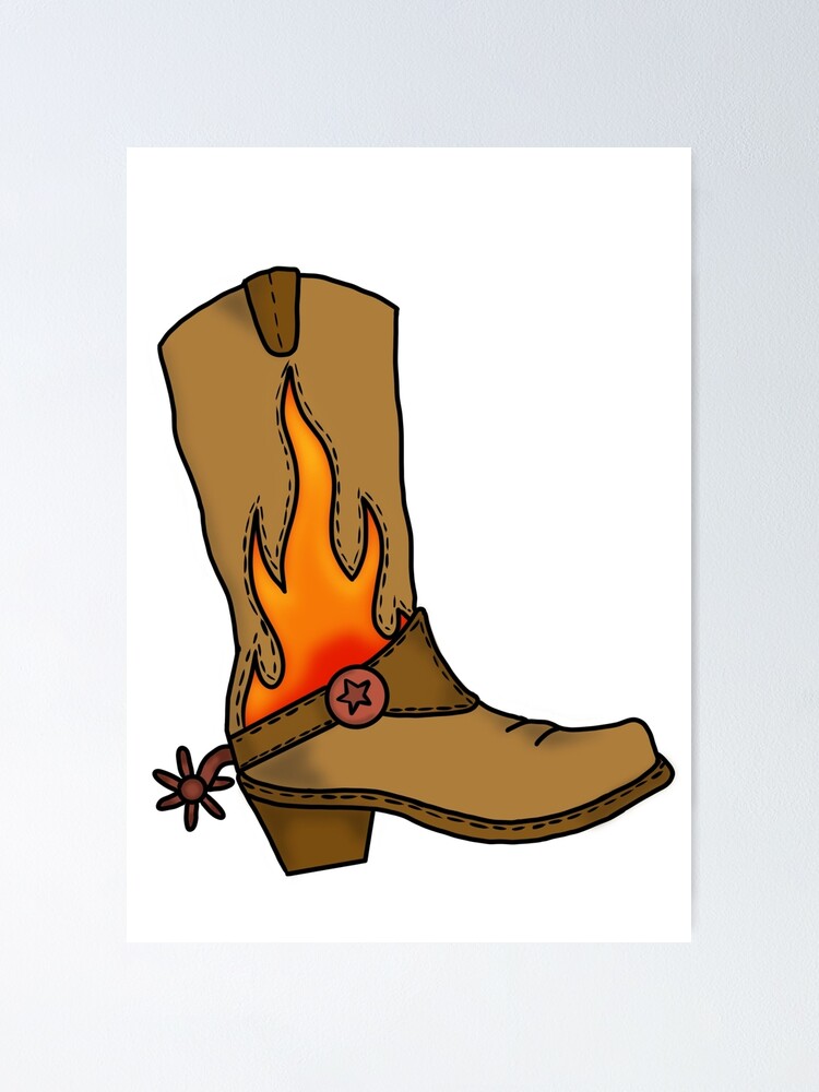 "Cowboy boot flash" Poster for Sale by bellylynn | Redbubble