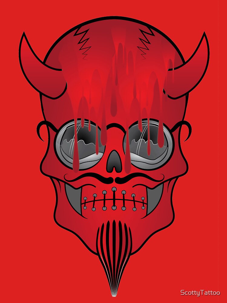 "Devil Dude (Skull Dude)" T-shirt for Sale by ScottyTattoo | Redbubble ...