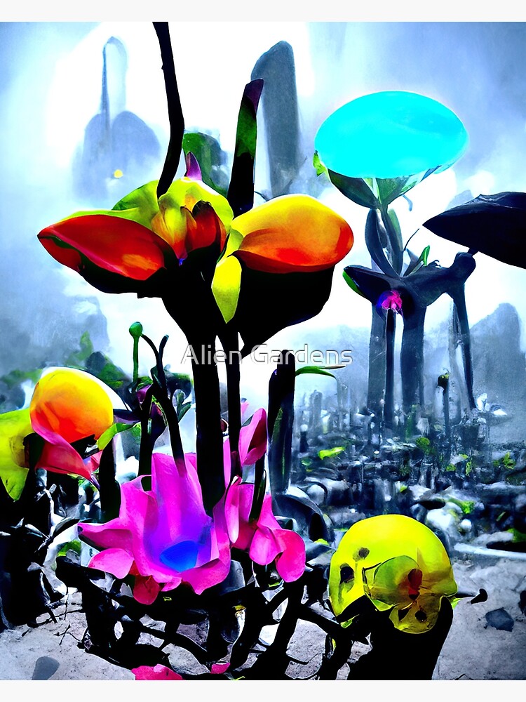 "Alien Garden Flowers - Futuristic summer in bloom #9" Poster for Sale ...
