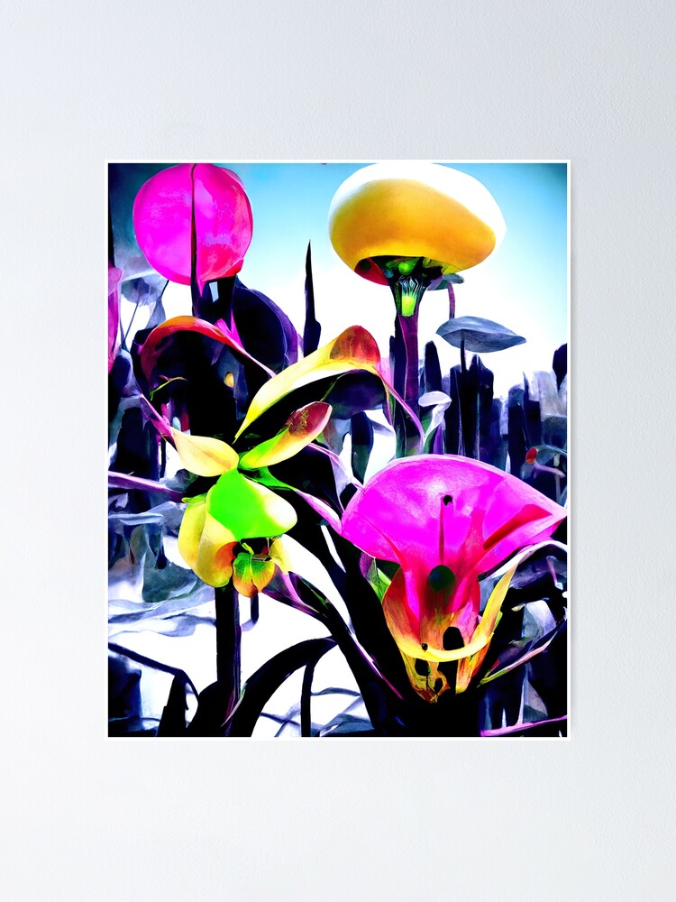 "Alien Garden Flowers - Futuristic summer in bloom #11" Poster for Sale ...