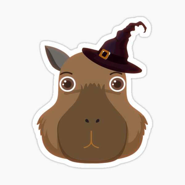 "Capybara Halloween with a witch hat " Sticker for Sale by kwinssi ...